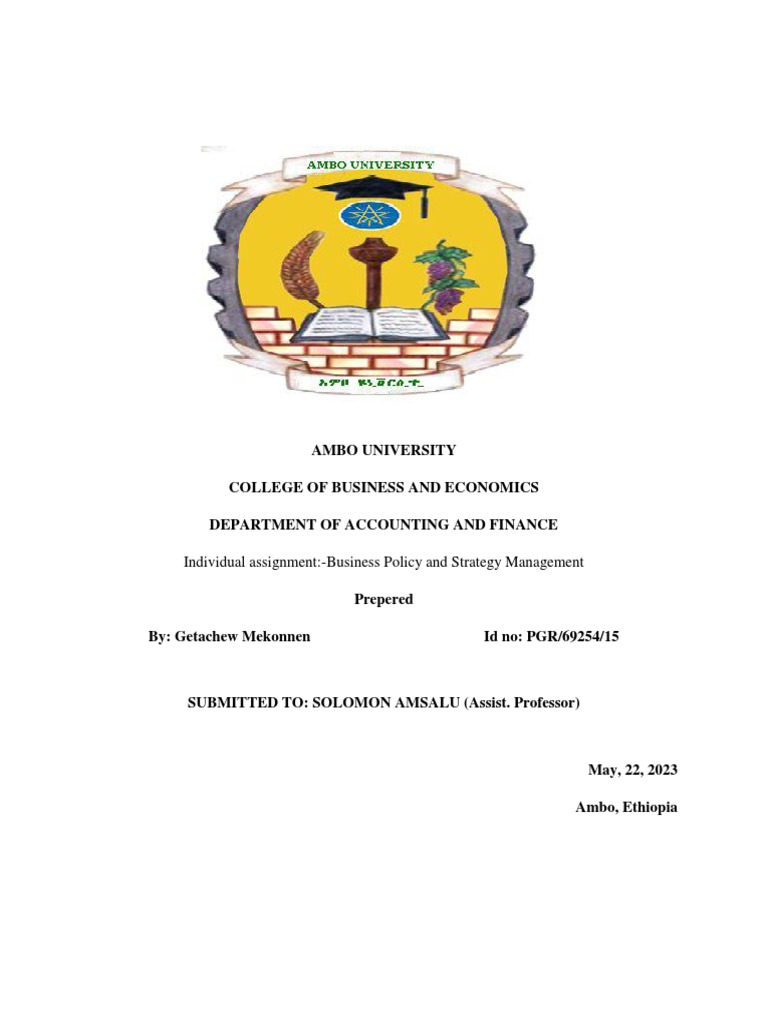 Getachaw BPSM Individual Assignment | PDF | Competition | Demand