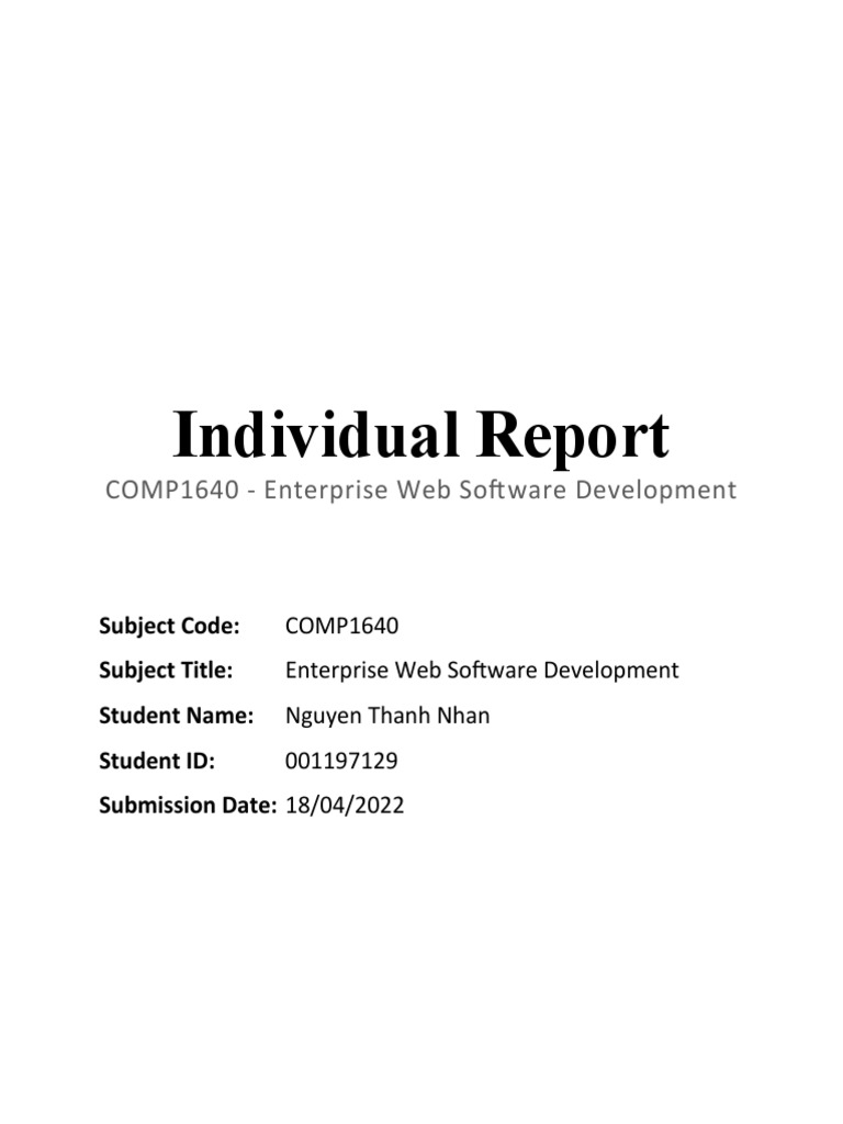 COMP1640 Individual Report | PDF | Scrum (Software Development) | World ...
