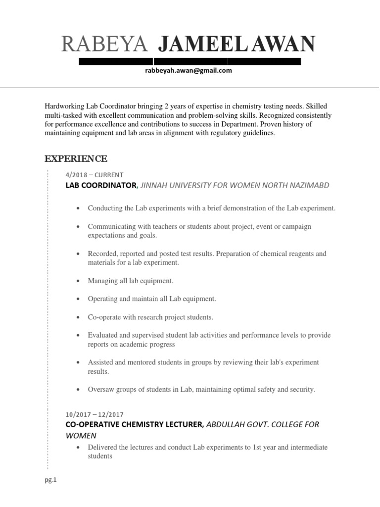 Curriculum Vitae | PDF | Laboratories | Textiles