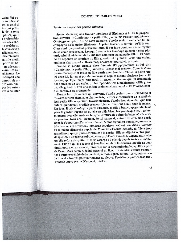 Somba Se Moque Des Grands Animaux-Conte Burkina-Ds Frobenius Mossi | PDF