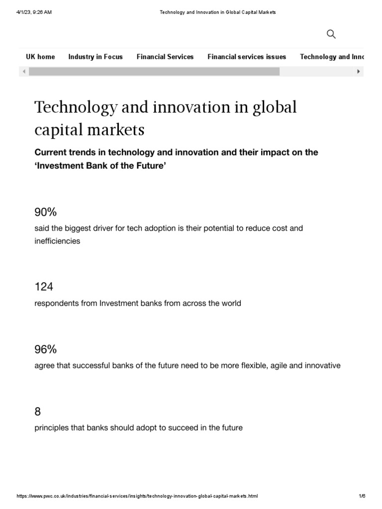 Future Trends in Investment Banking | PDF | Cloud Computing ...