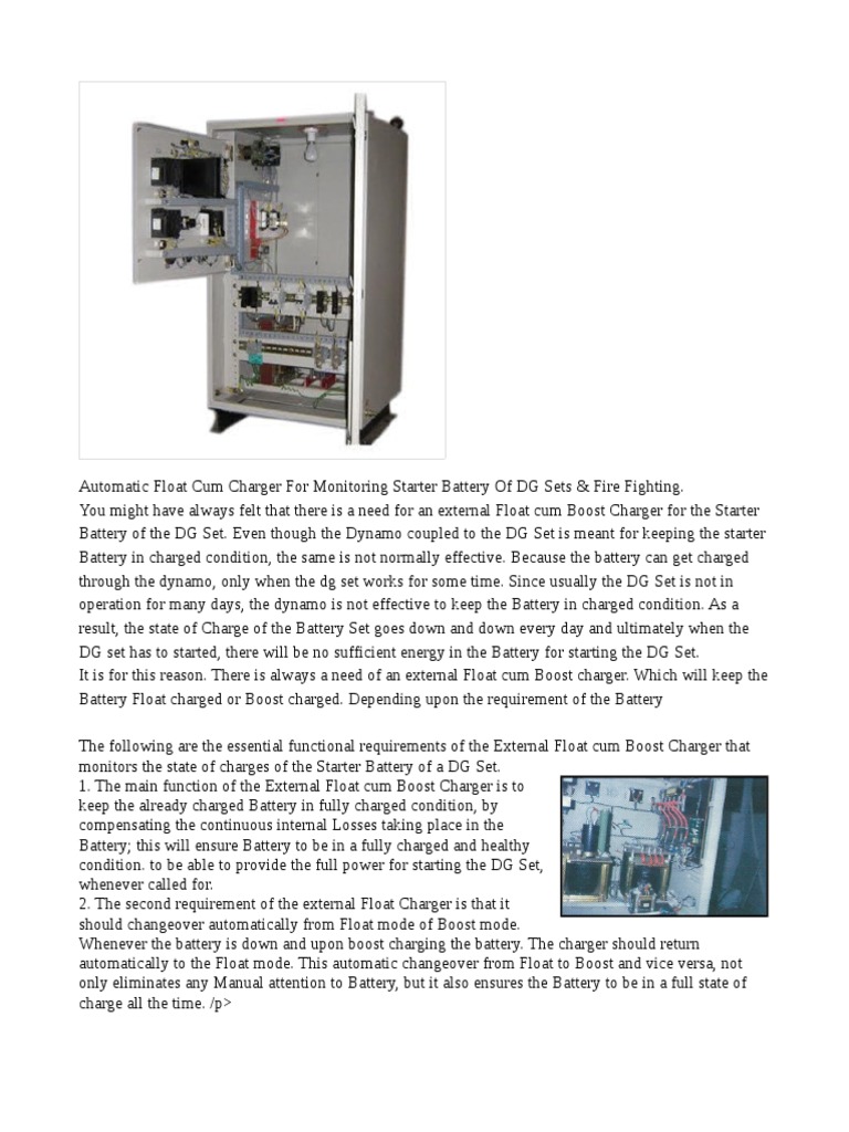 Float Cum Boost Charger | PDF | Battery Charger | Power (Physics)