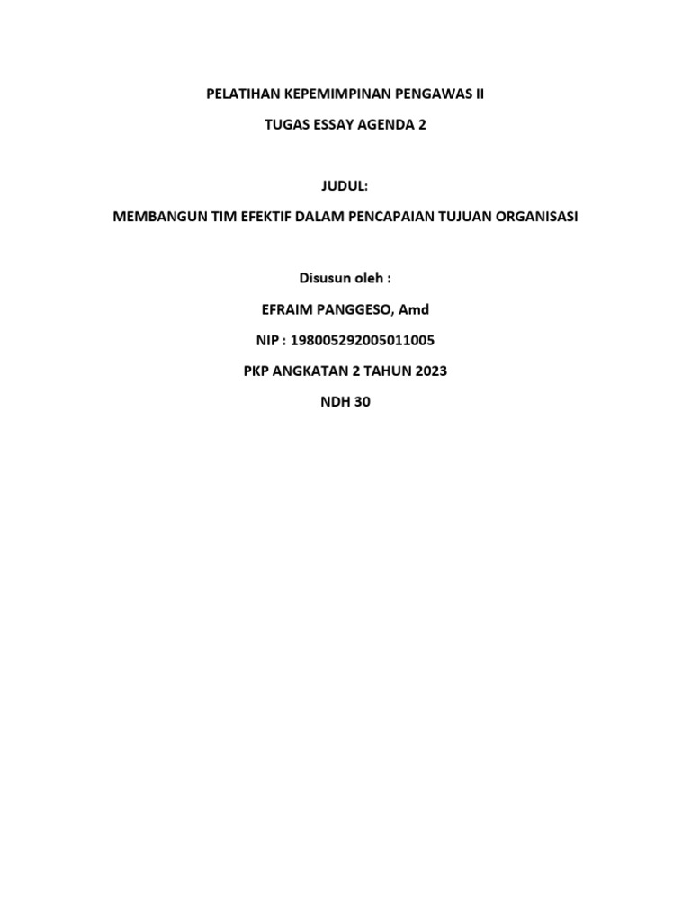 Membangun Tim Efektif untuk Kinerja Optimal | PDF