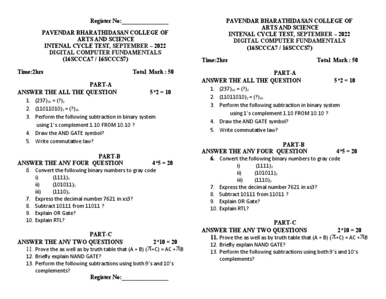 Digital Computer Fundamentals | PDF | Subtraction | Numbers