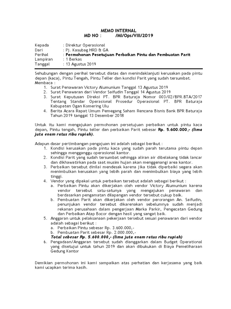 Perbaikan Pintu Dan Parit | PDF | Pengelolaan Keuangan & Uang