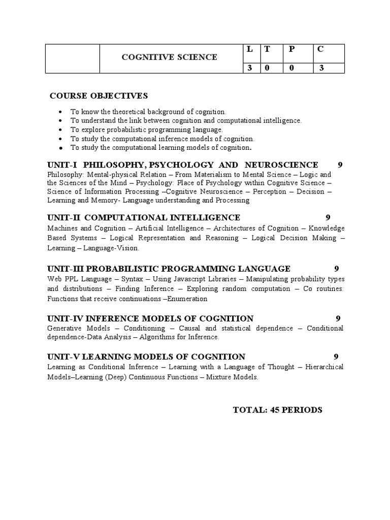 Cognitive Science | PDF | Cognition | Cognitive Science