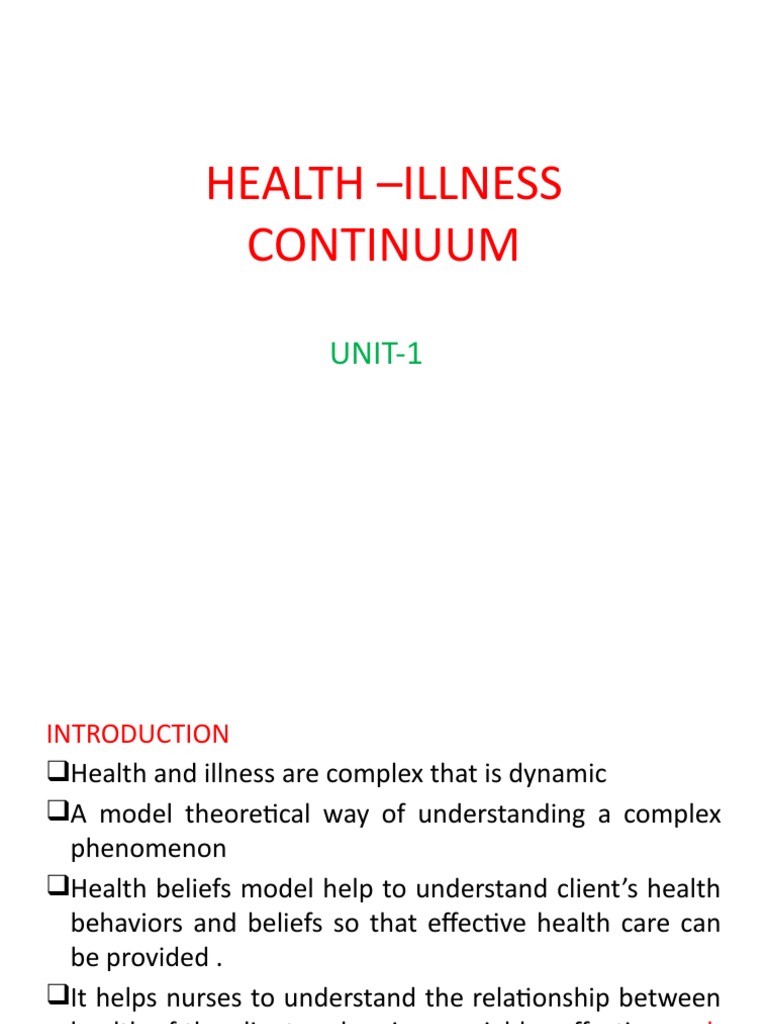 Helath - Ilness Continuum | PDF