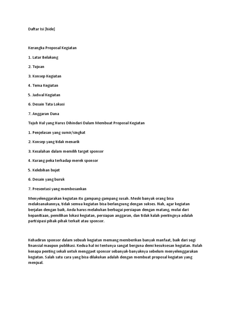 Konsep Proposal | PDF