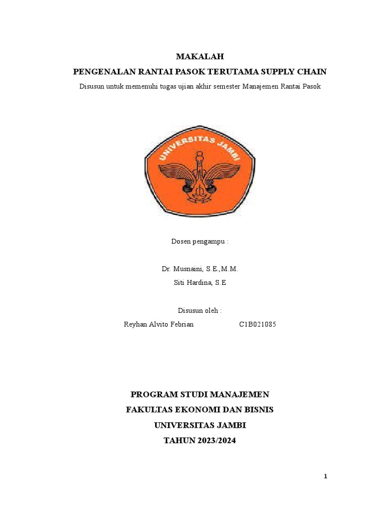 Pengenalan Rantai Pasok Pdf