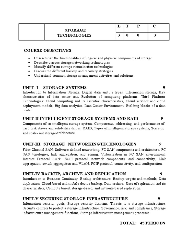 Storage Technologies | PDF | Computer Data Storage | Backup