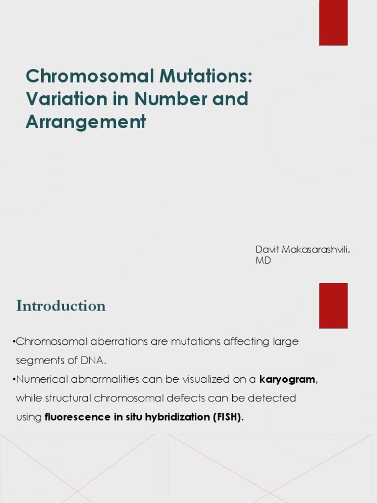 Chromosomal Mutations: Variation in Number and Arrangement: Davit ...