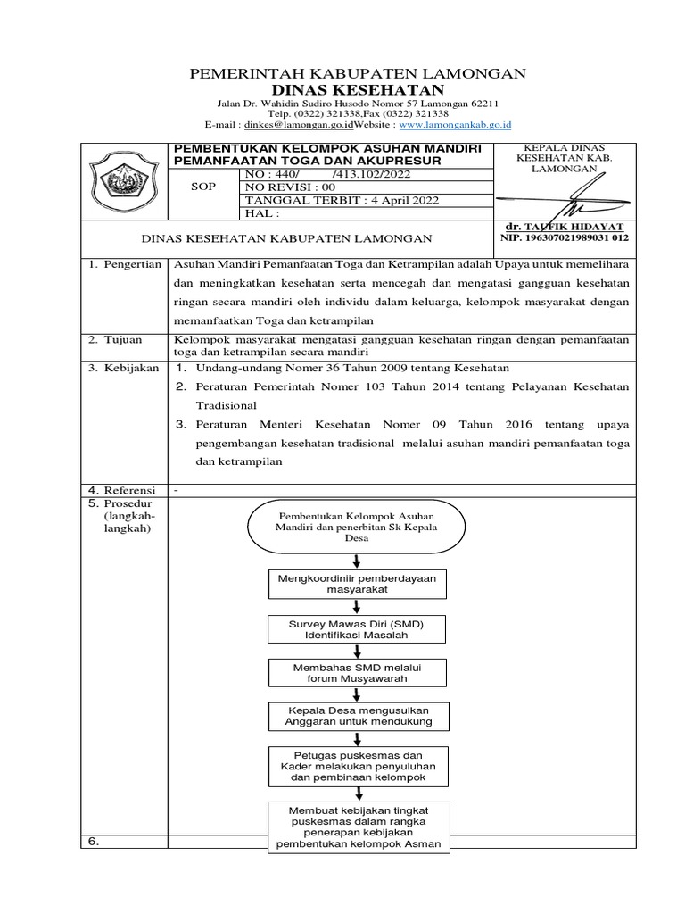 Sop Pembentukan Kelompok Asman | PDF | Kesehatan Holistik | Gaya Hidup