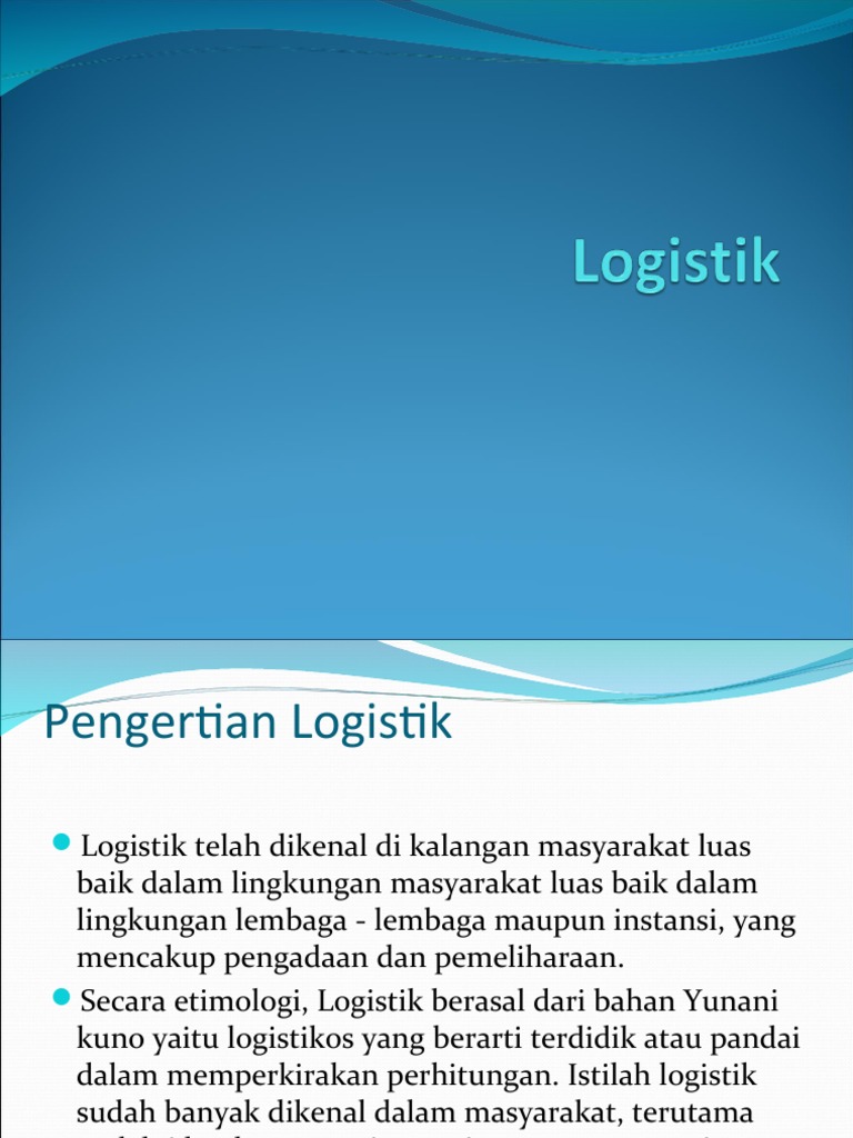 Pengertian Logistik | PDF