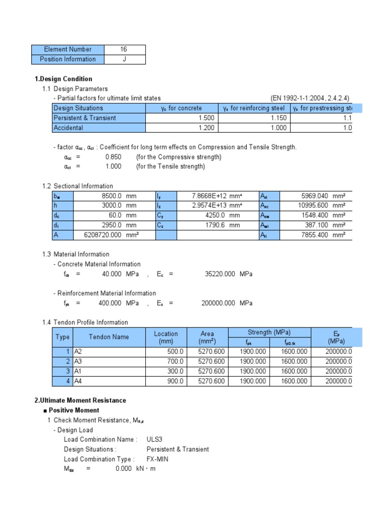 21 PSC Design (Eurocode)_completed model | PDF | Bending | Beam (Structure)