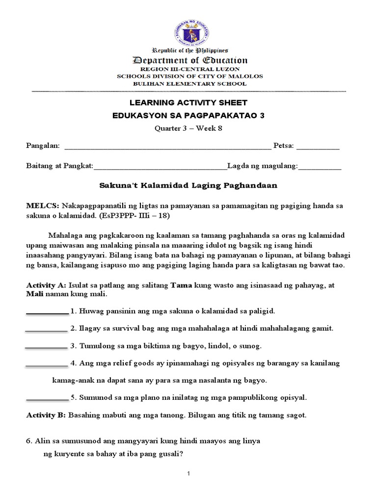 Las Esp-3 Q3 W8 | PDF