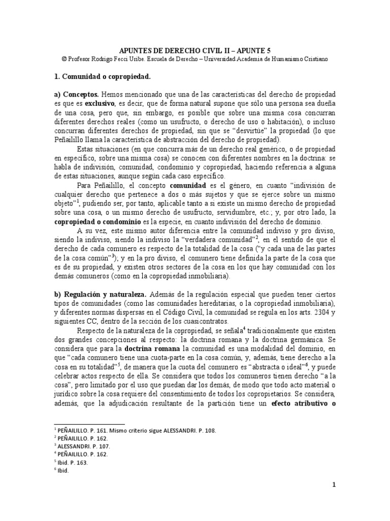 Comunidad y Copropiedad en Derecho Civil | PDF | Condominio | Propiedad