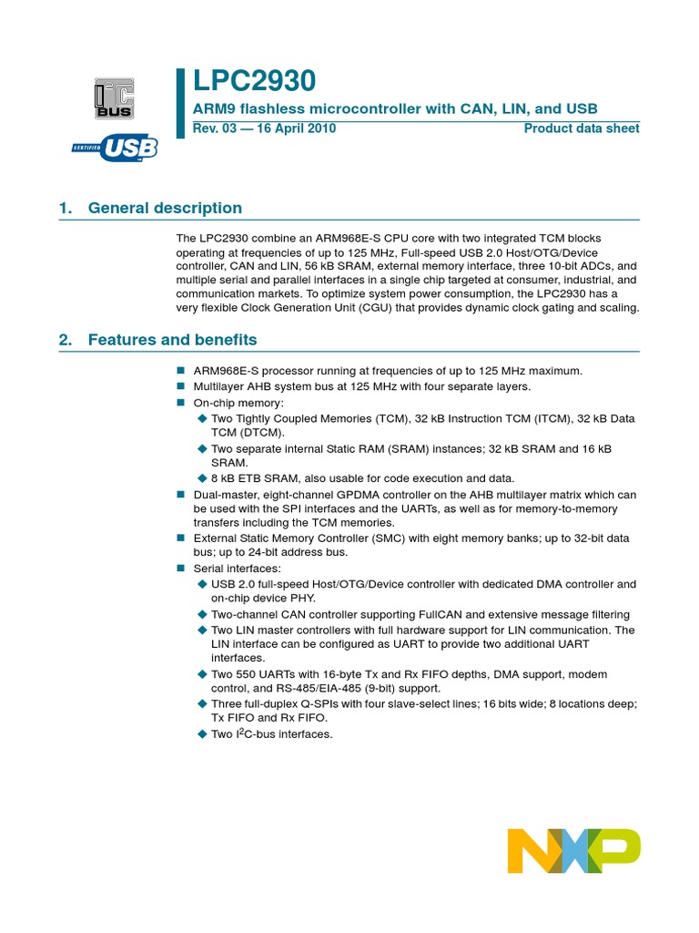 Bl Micro Nxp Microcontroller Overview2 Pdf 