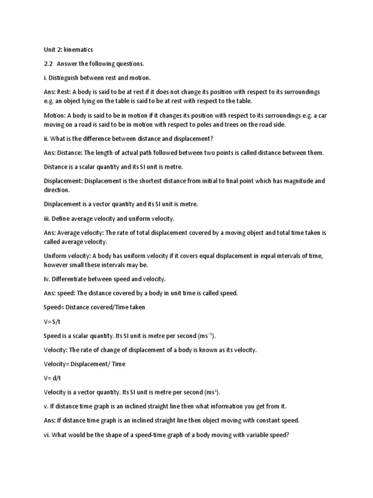 Phy 9th Unit 2 | PDF | Velocity | Acceleration