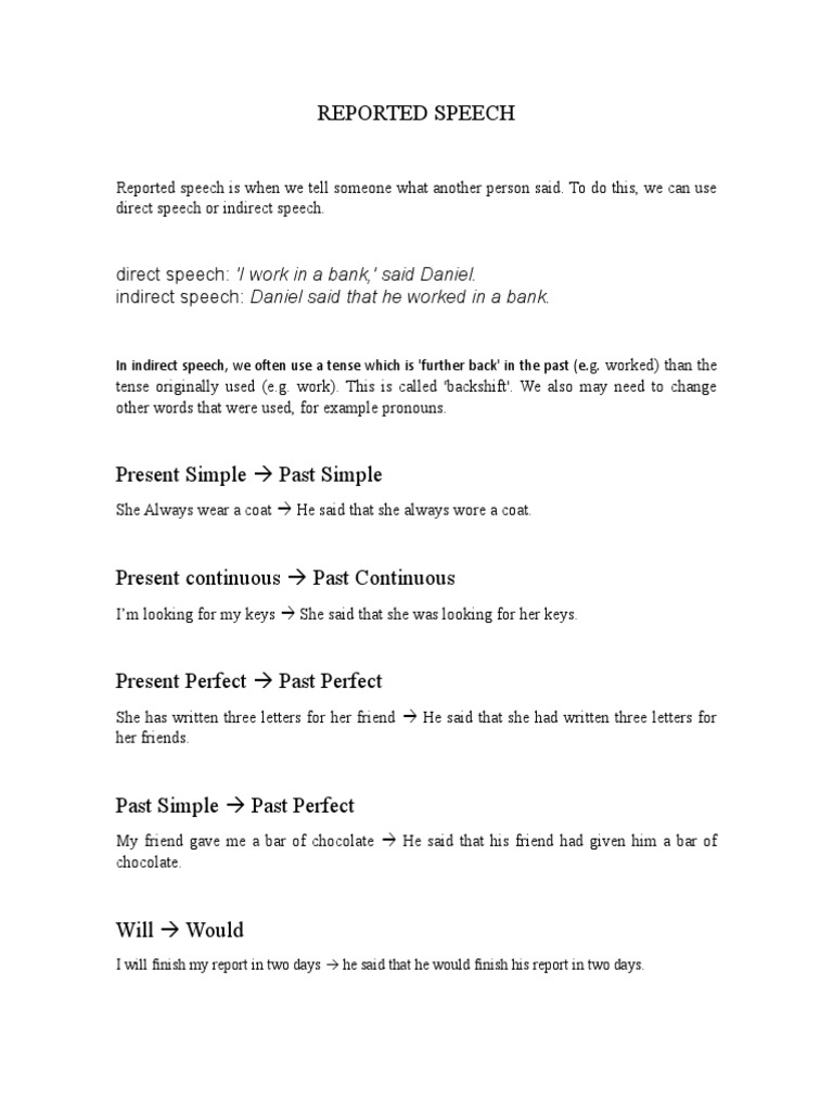 Reported Speech 2 | PDF