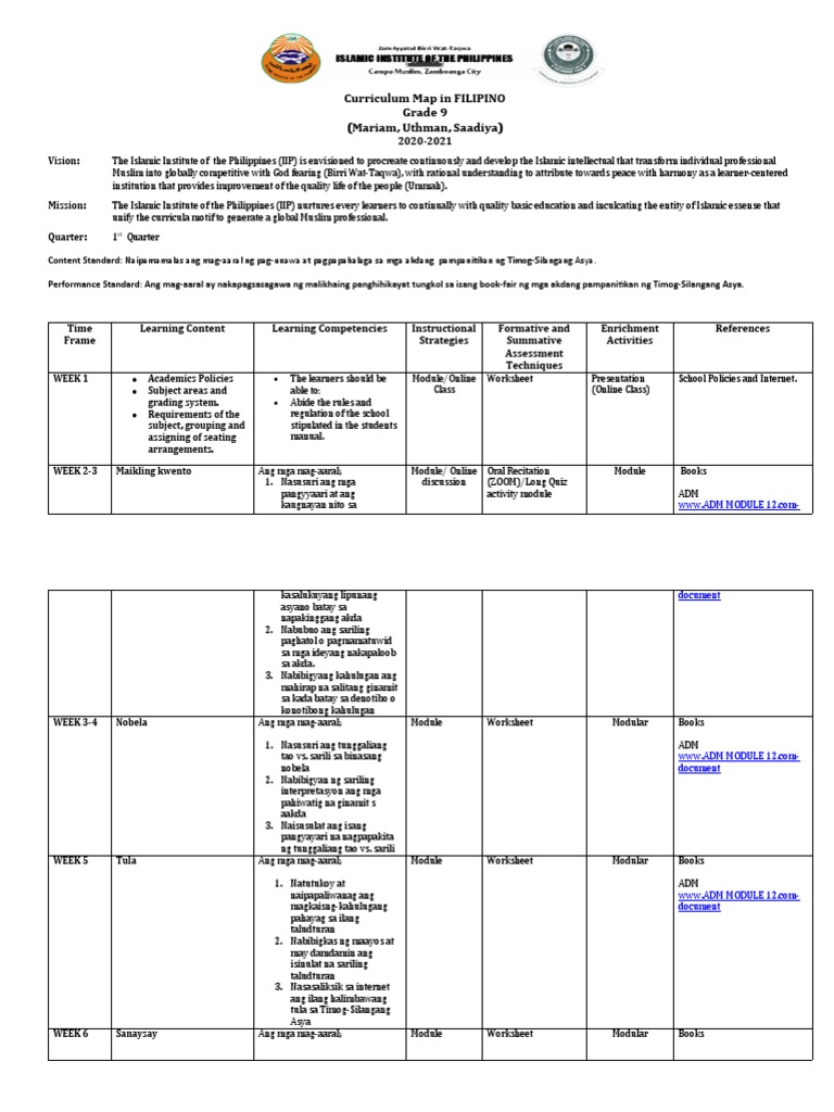 Cmap Senior High Pdf Curriculum Learning
