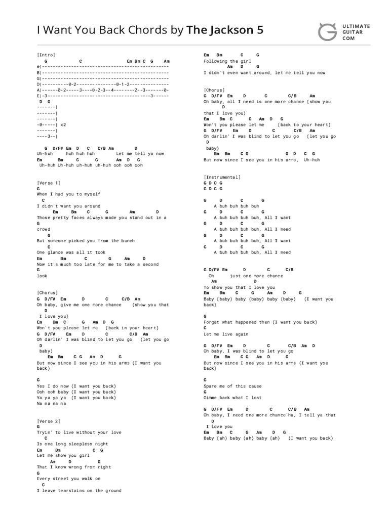I Want You Back | PDF | Songs | Musical Forms