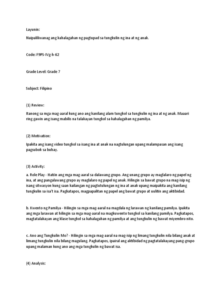 LESSON PLAN Module 6 | PDF