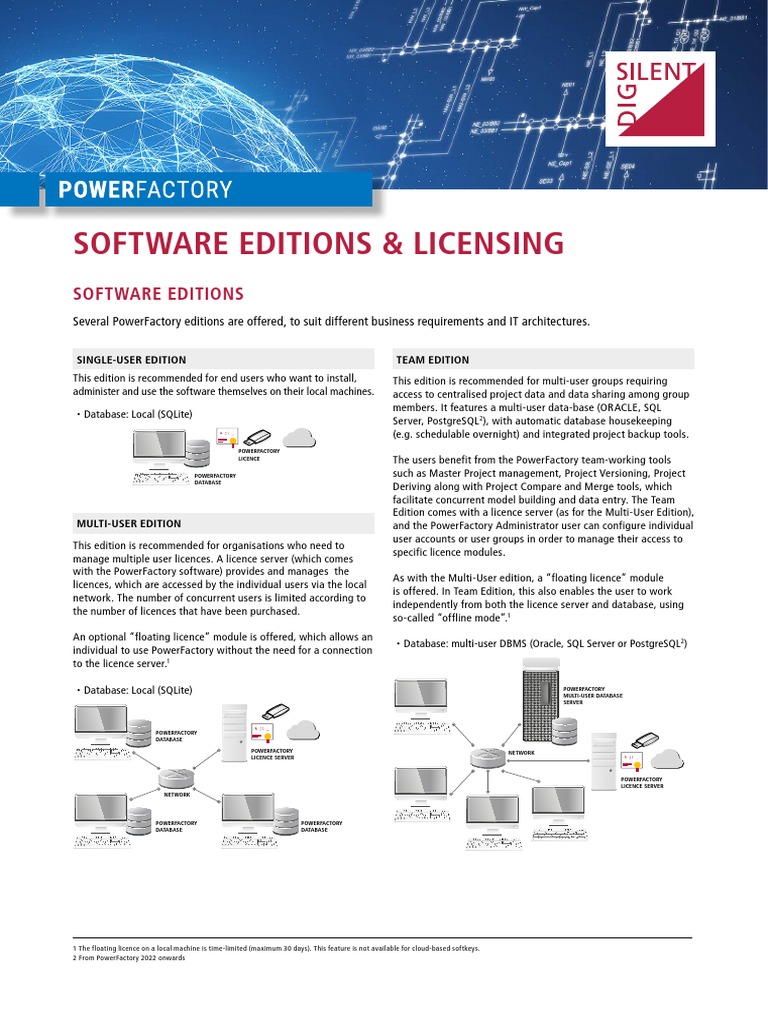 PowerFactory - Software Editions and Licence Types | PDF | Databases ...