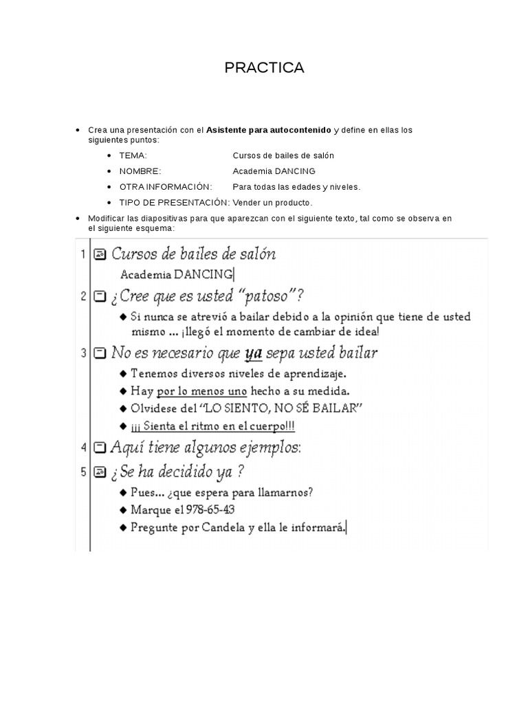 Práctica de Powerpoint | PDF | Microsoft PowerPoint | Informática