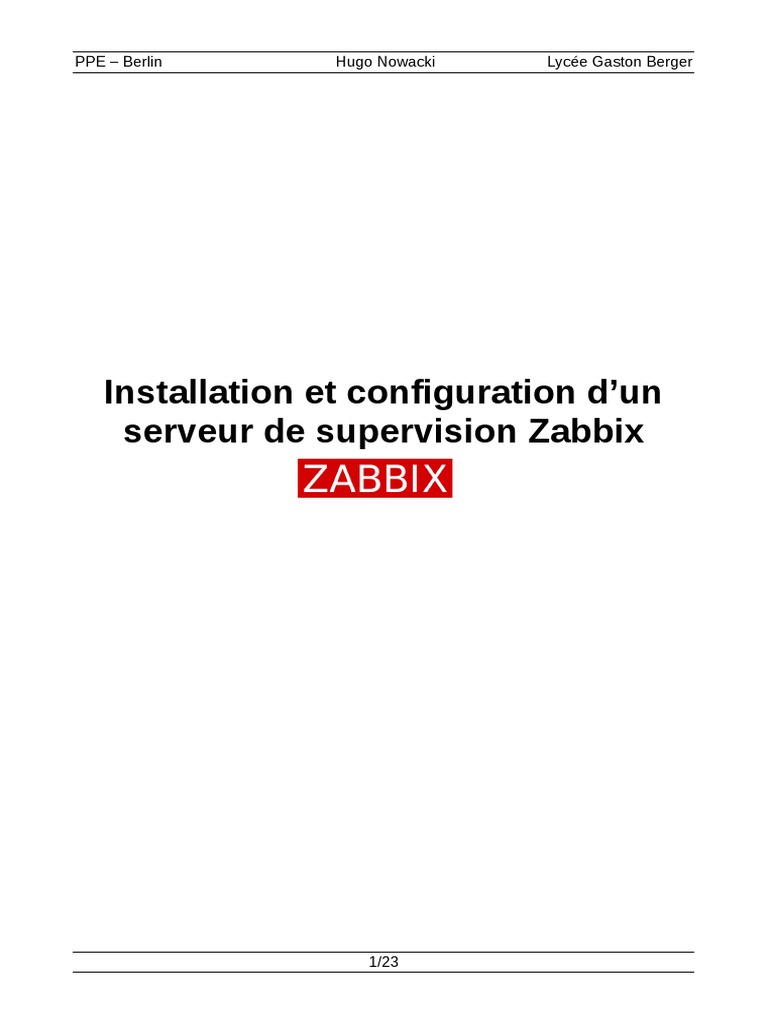 Installation Et Configuration D Un Serveur de Supervision Zabbix | PDF | Apache HTTP Server ...