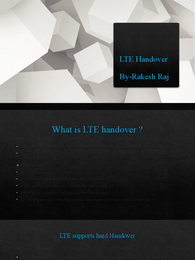 LTE Handover PPT Rakesh RAJ | PDF | 4 G | Lte (Telecommunication)
