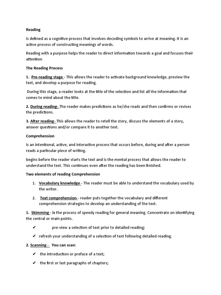 Reading | PDF | Reading Comprehension | Citation