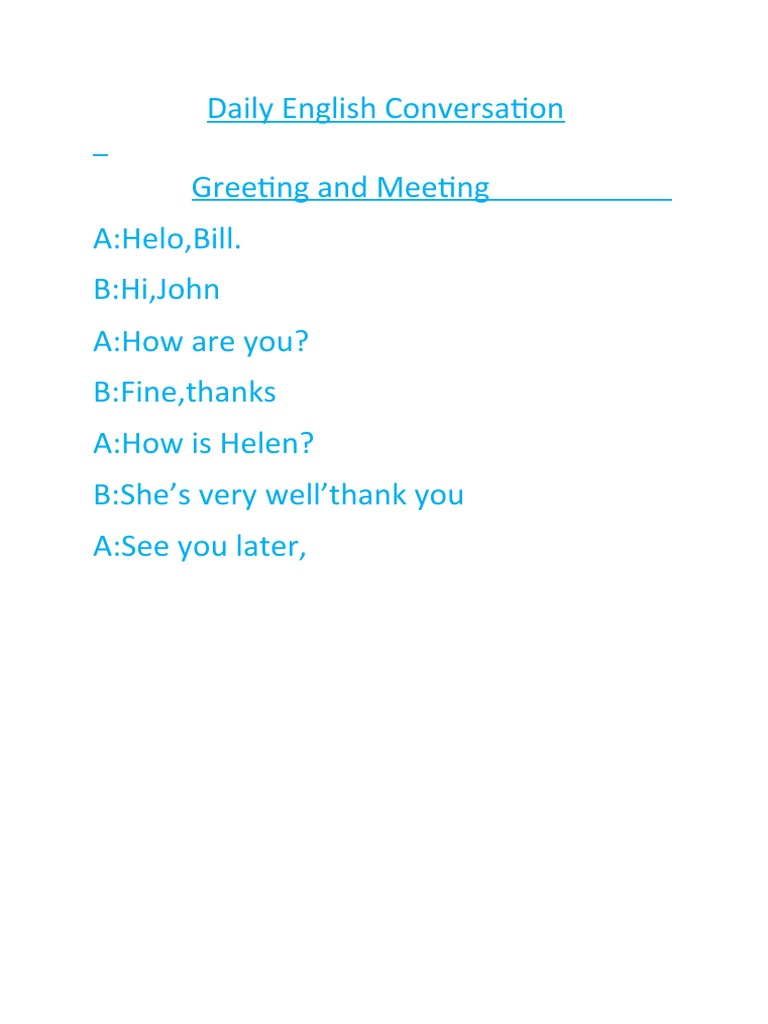 Daily English Conversation | PDF