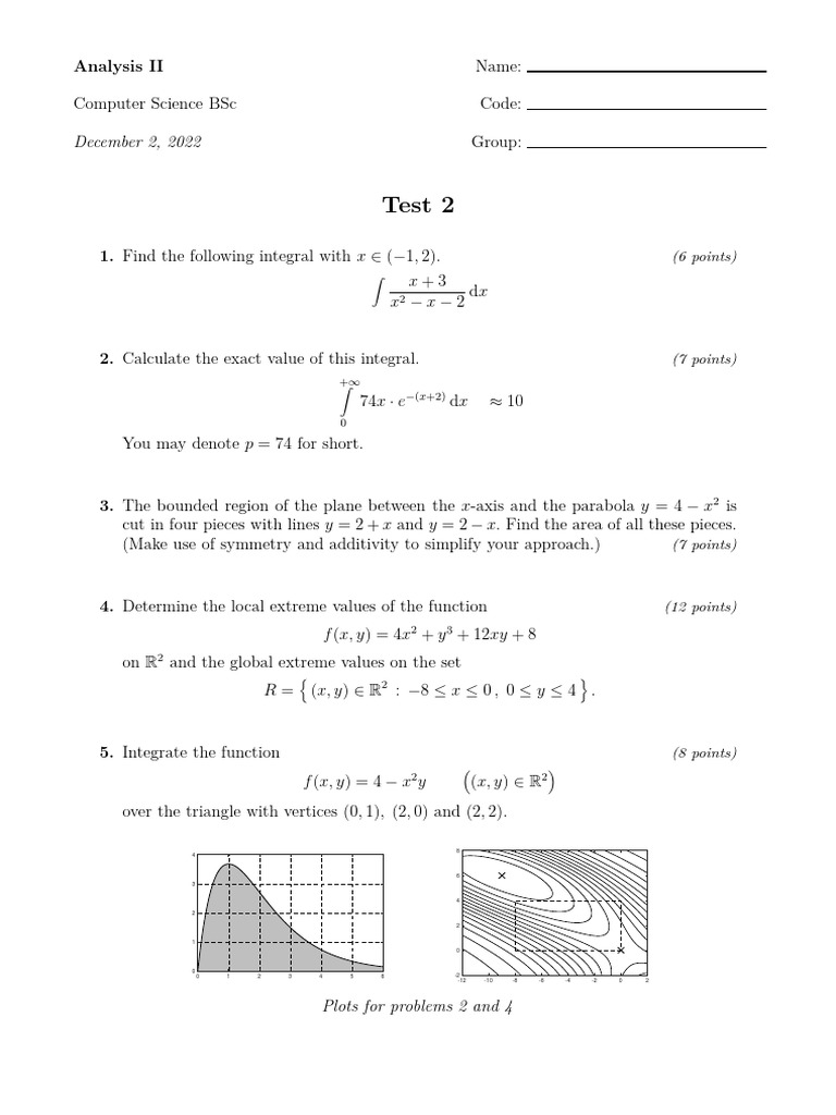 Test2 Problems | PDF | Mathematical Objects | Mathematical Concepts