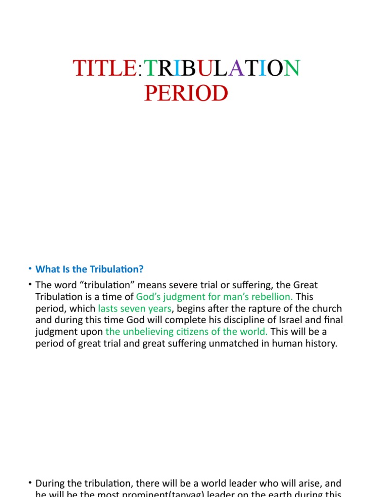 Tribulation PPP | PDF | History