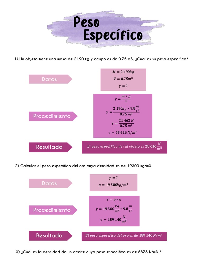 03-Peso Específico | PDF | Volumen | Ciencias fisicas