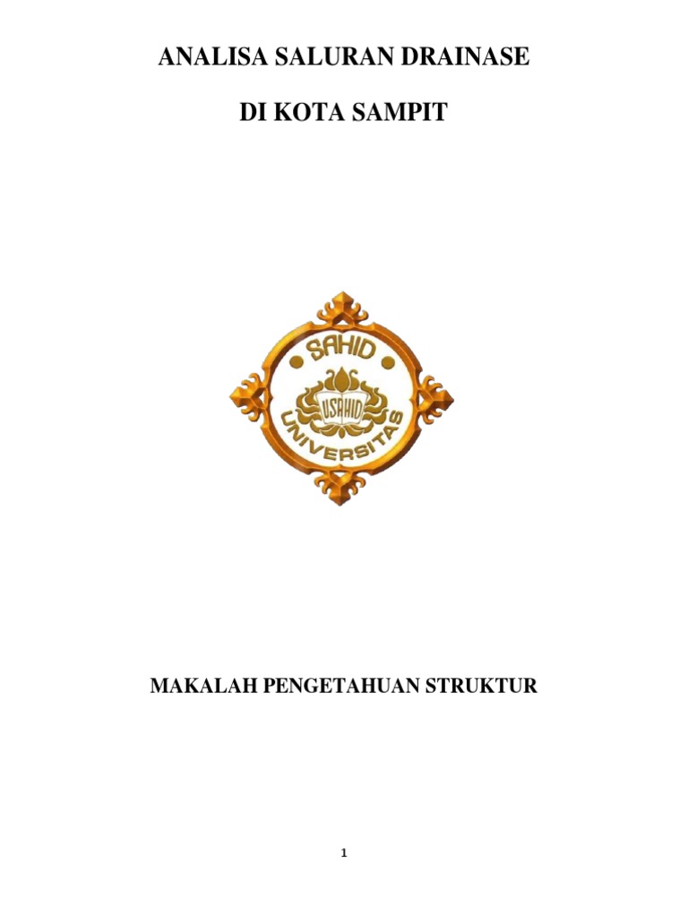 Analisa Saluran Drainase Kota Sampit | PDF