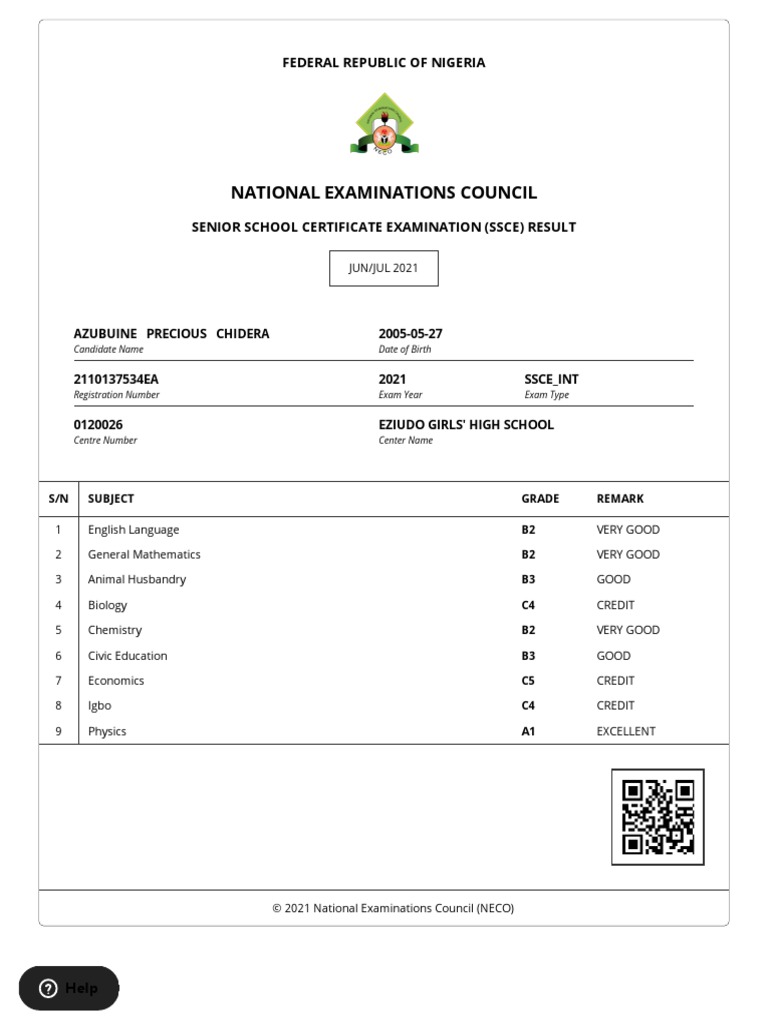 NECO Results 3 | PDF