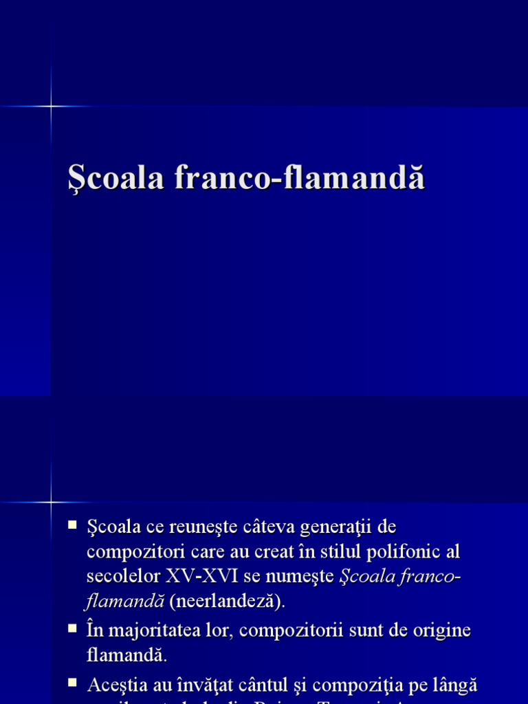 Scoala Franco-Flamanda | PDF
