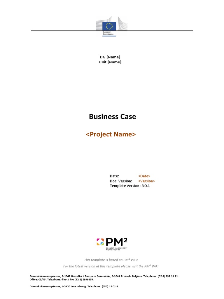 Project Business Case Template | PDF | Life Cycle Assessment | Swot ...