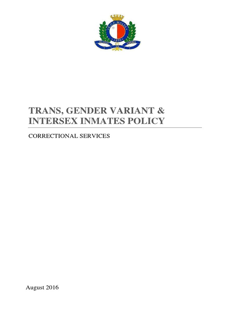 Trans Gender Variant and Intersex Inmates Policy - August 2016 (Final ...