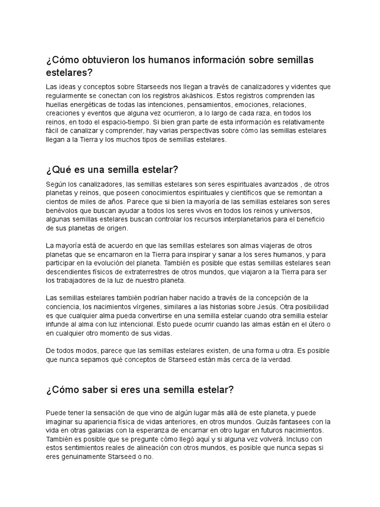 ¿Cómo Obtuvieron Los Humanos Información Sobre Semillas Estelares | PDF | Astronomía