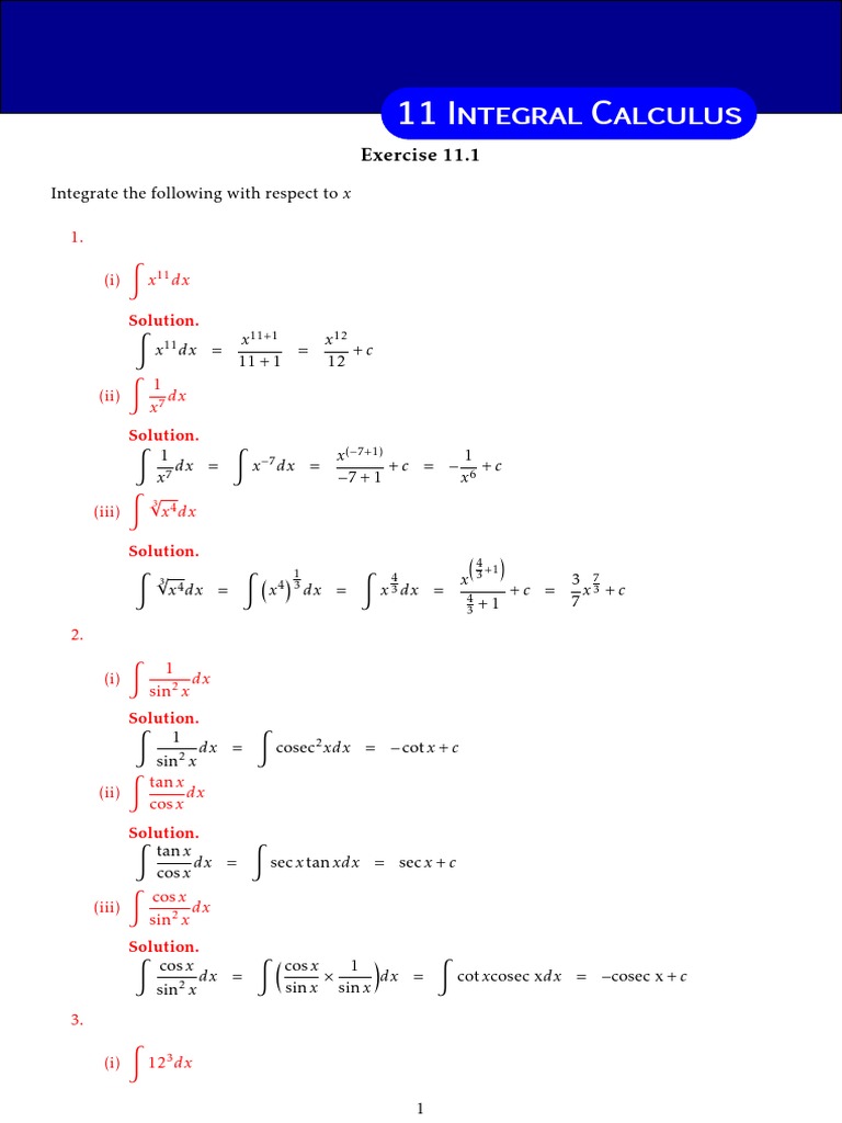 11 CH 11 Integralcalculus | PDF