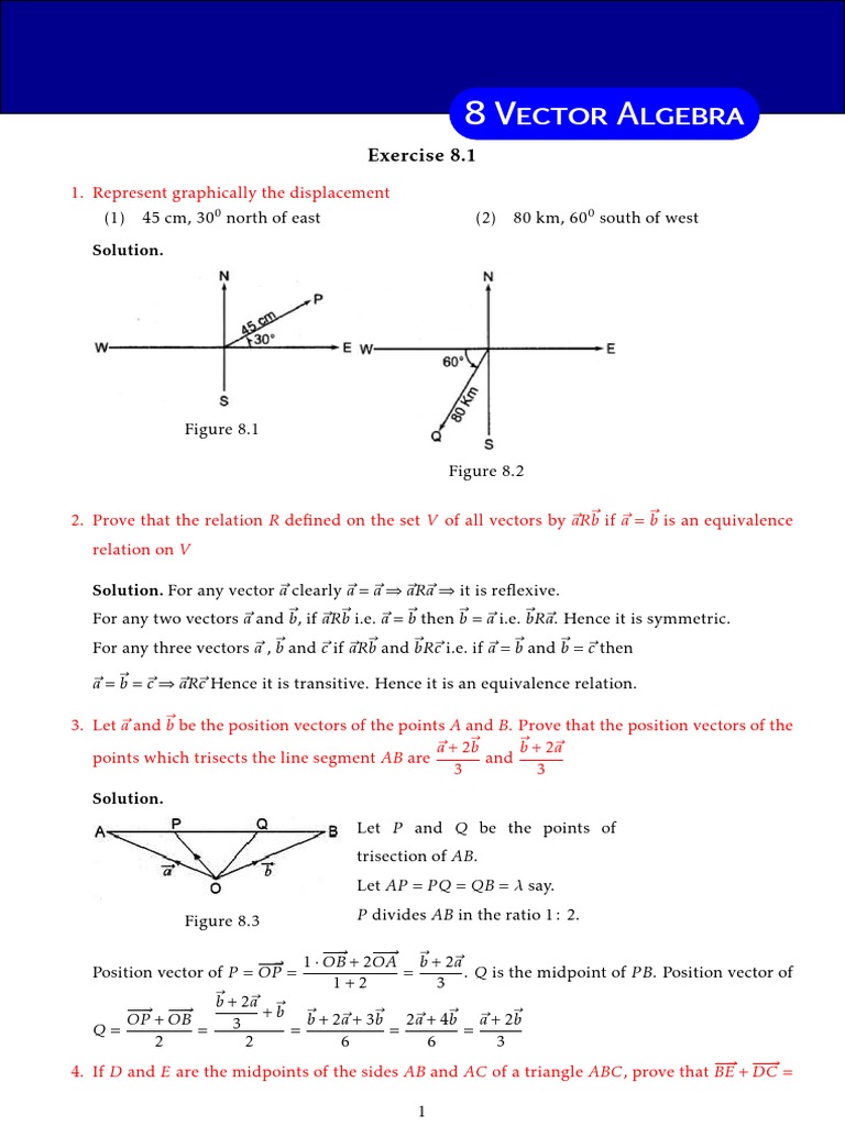 11 CH 08 Vectoralgebra | PDF | Triangle | Geometry