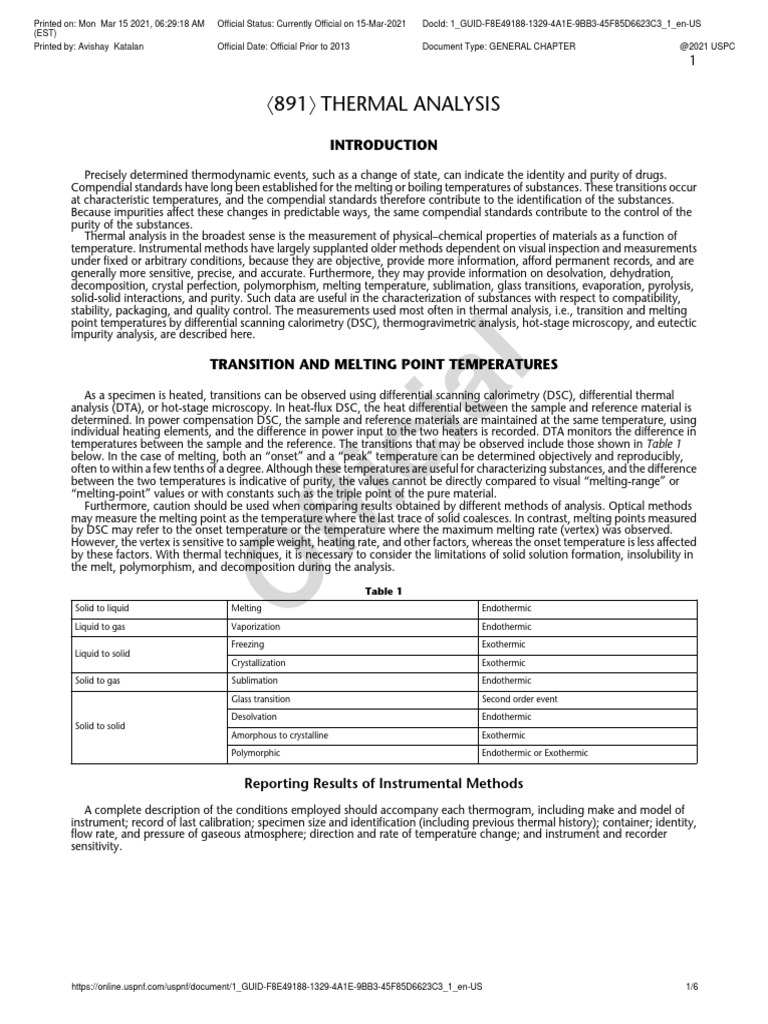 Usp Tga Guid-891 | PDF