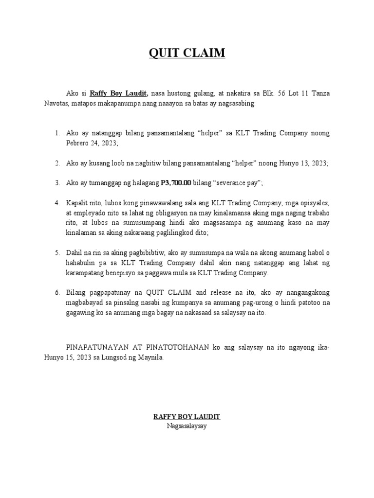 Quit Claim | PDF