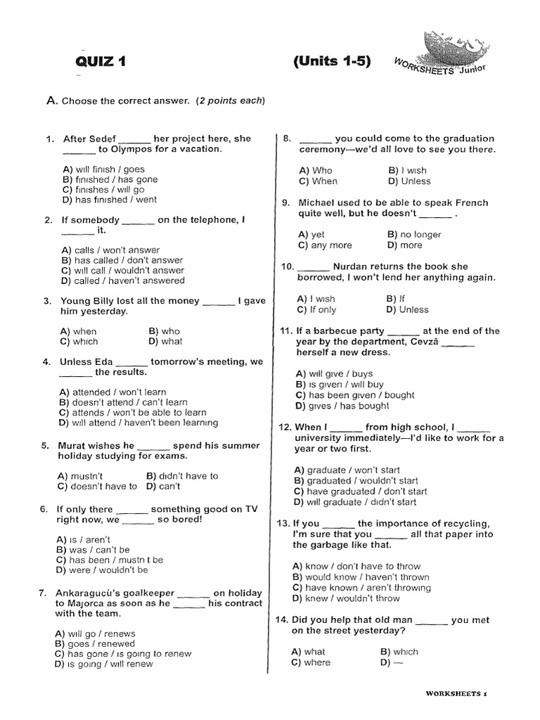 Els Worksheets Junior | PDF