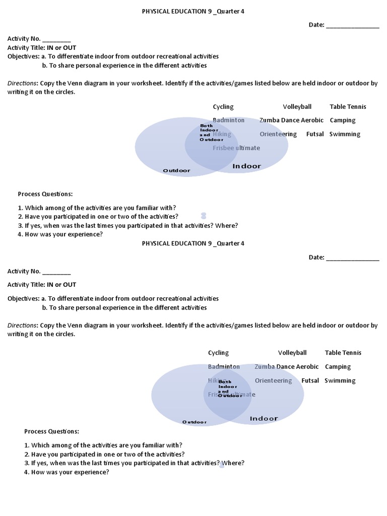 Outdoor: Both Indoor and Outdoor | PDF