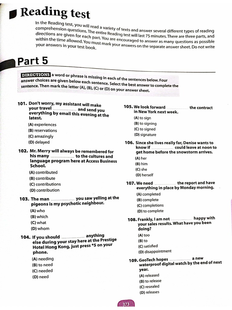 Toeic Reading Test Blanc 2 Nathan | PDF