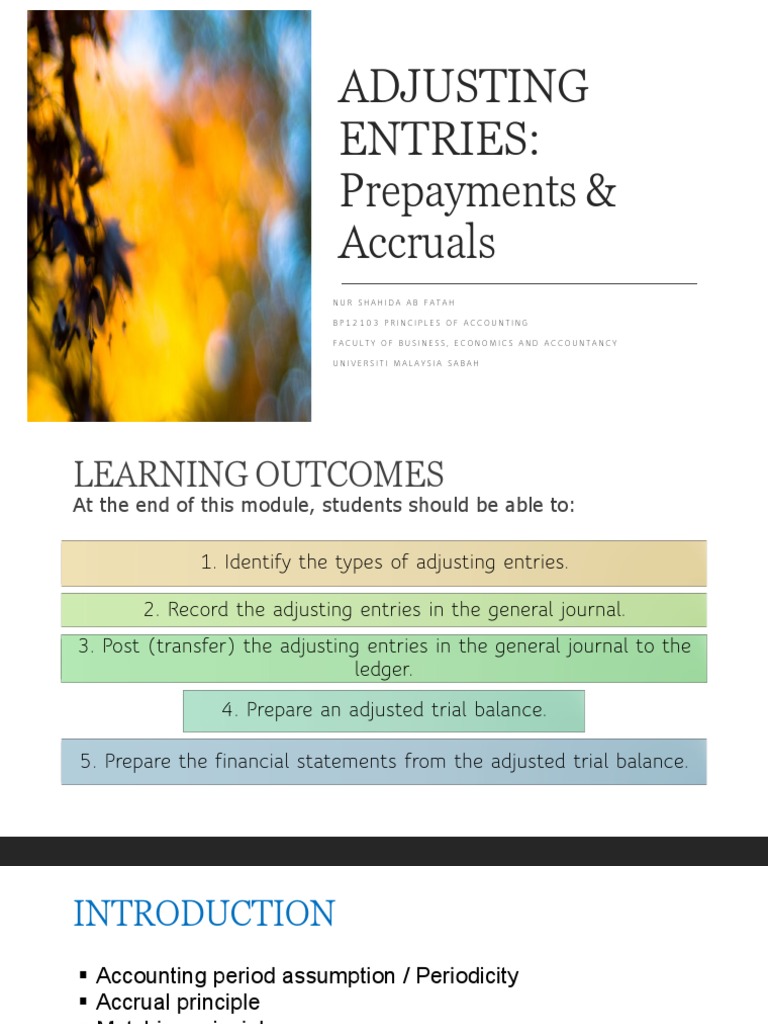 Lecture Notes Adjusting Entries Prepayments And Accruals Pdf