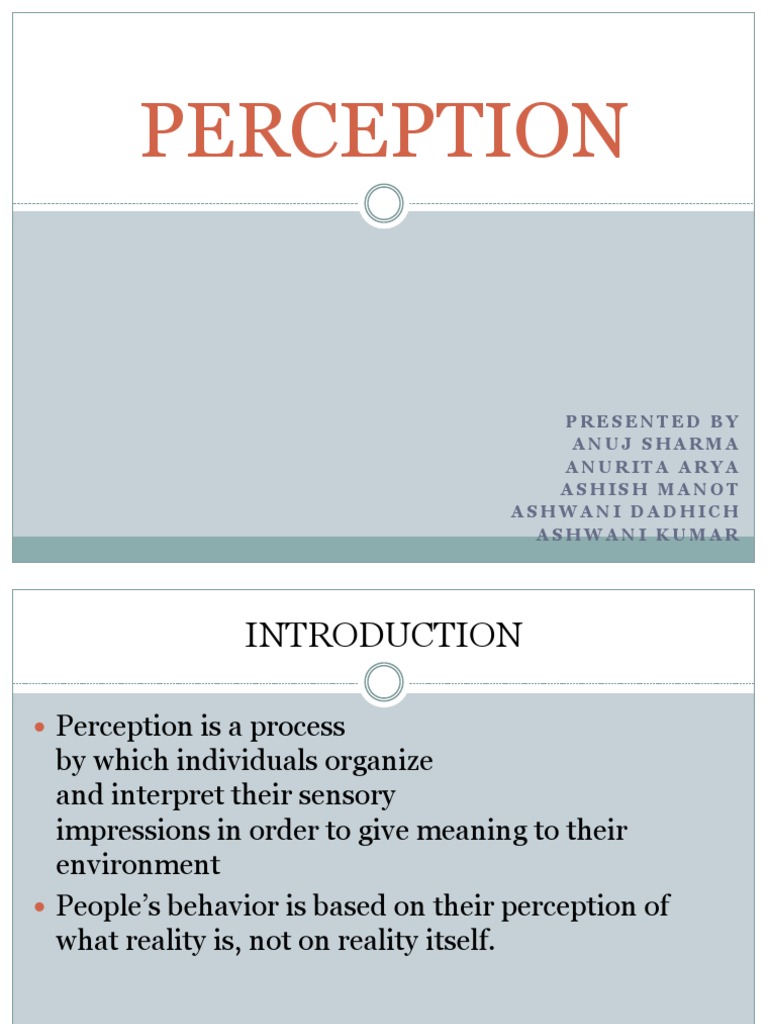 Perception | PDF | Bias | Perception